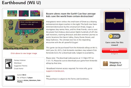 Earthbound is now available on Club Nintendo USA - TGG