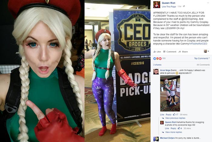 Ashley Riot´s Cammy cosplay got slammed at CEO 2016 - TGG