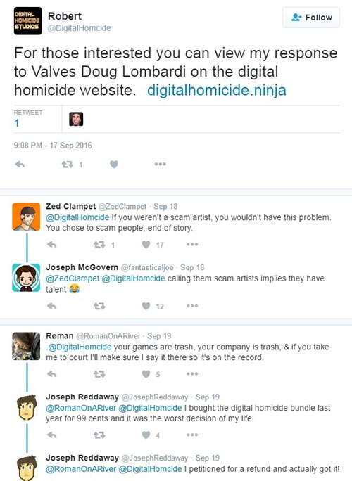 Digital Homicide demands safe space in Steam - TGG