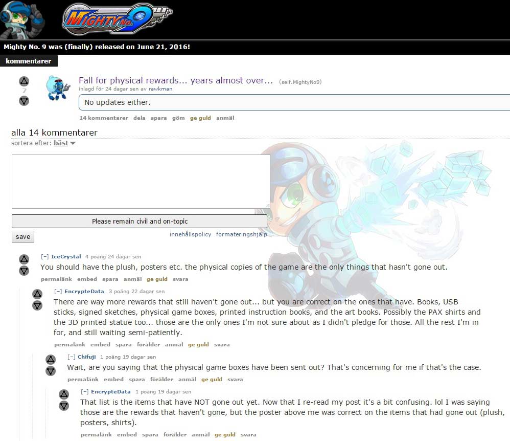 Mighty No.9 backers are still missing their rewards? - TGG