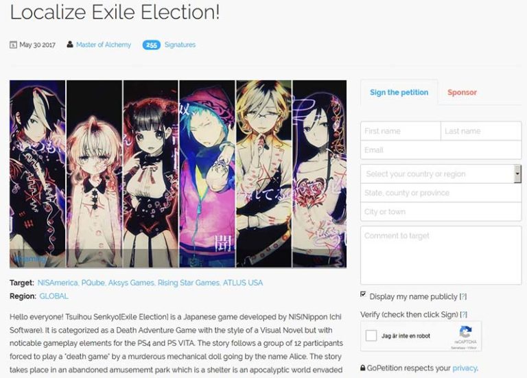 Fans wants to bring "Exile Election" to the West - TGG